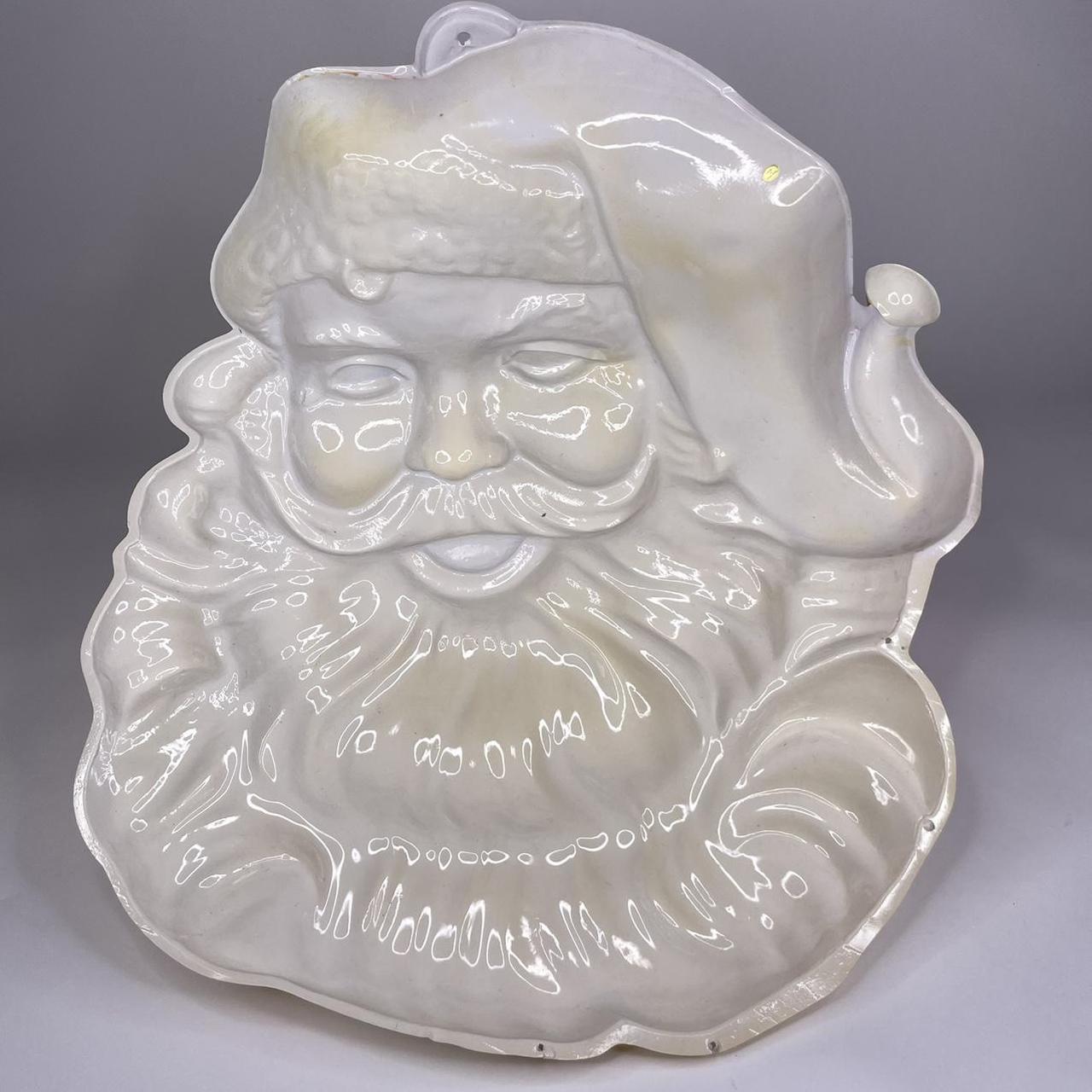 Vintage Molded Plastic Santa Claus Face_MCM Jumbo... - Depop