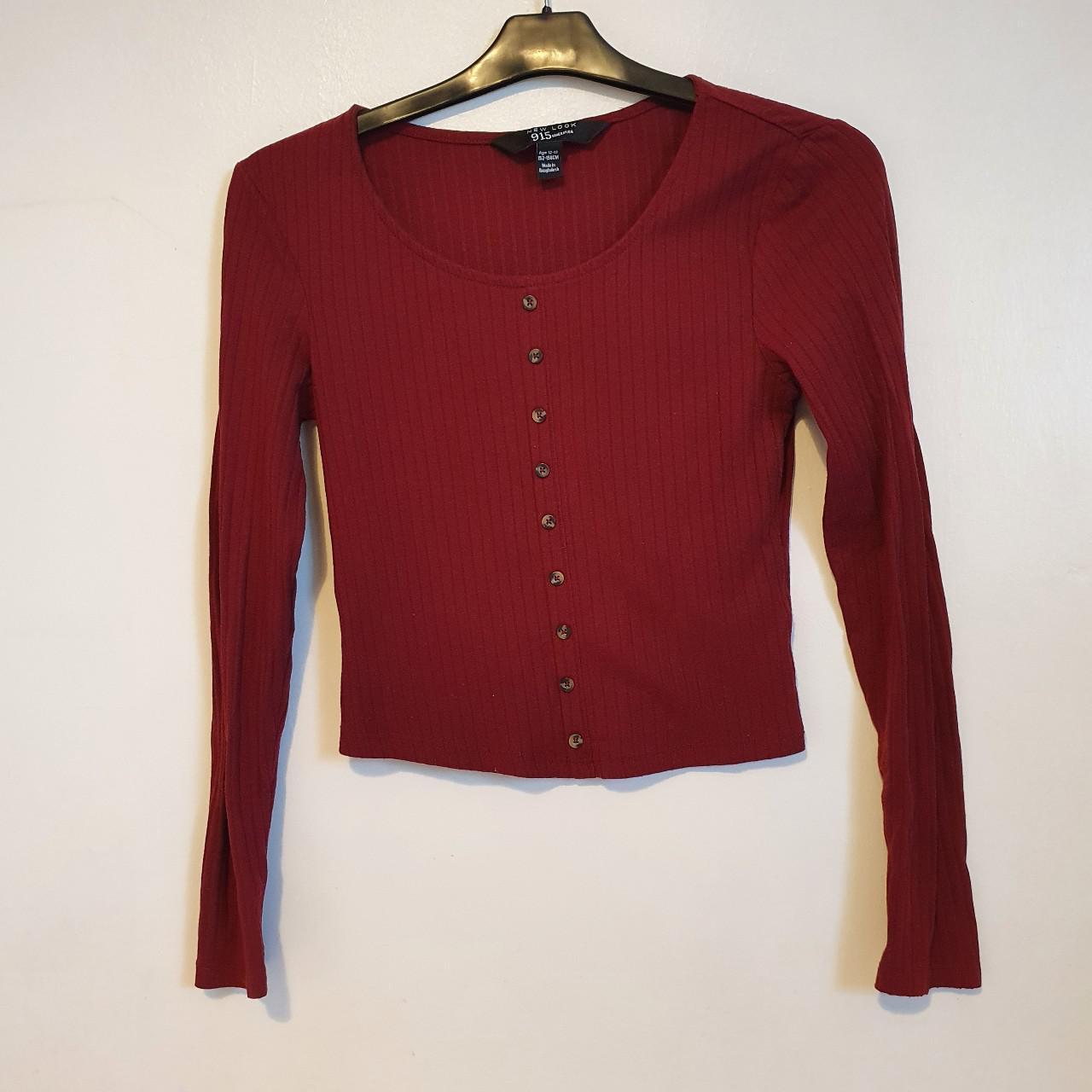 New Look Women's Burgundy Top | Depop