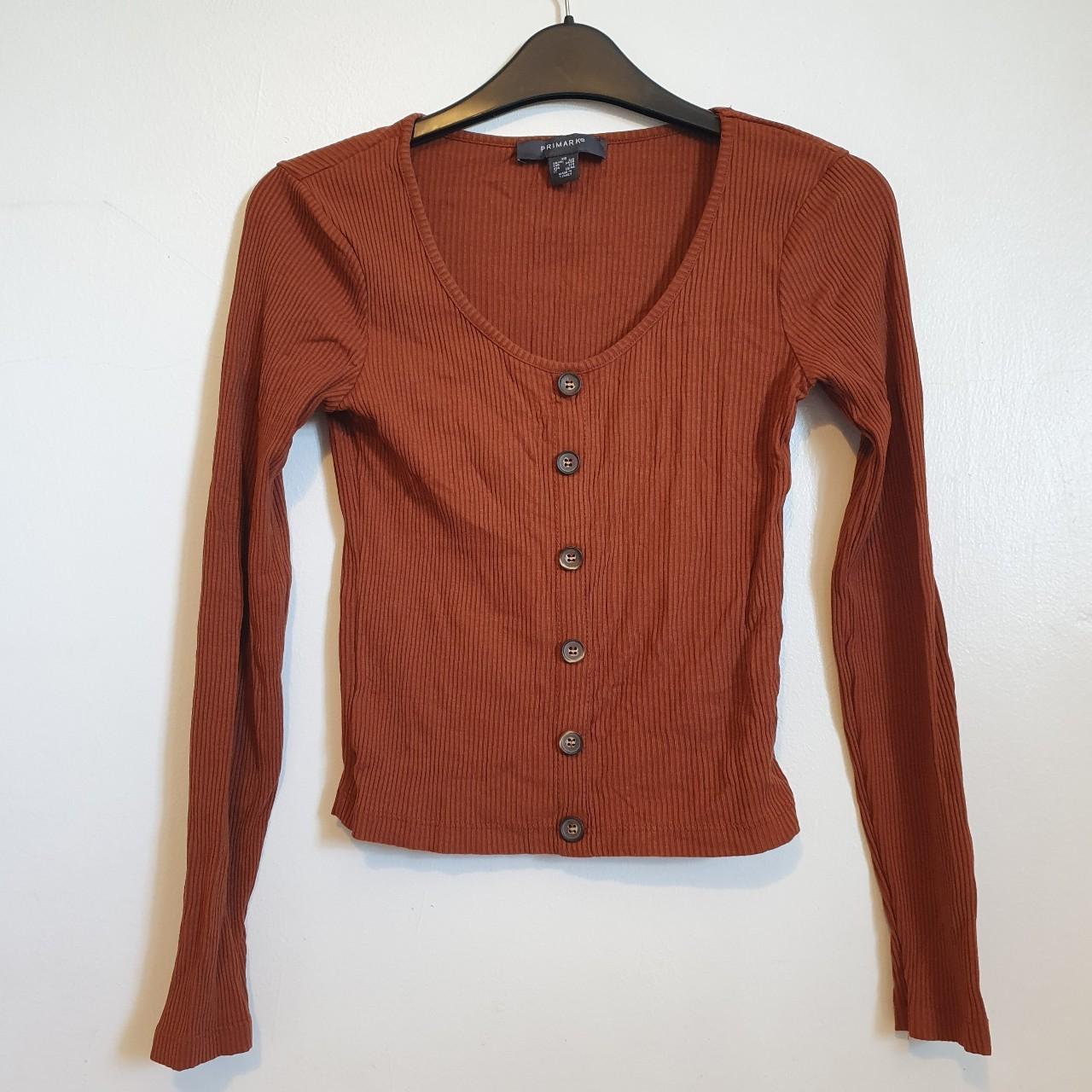 Burnt orange deep orange rust autumn ribbed long... - Depop