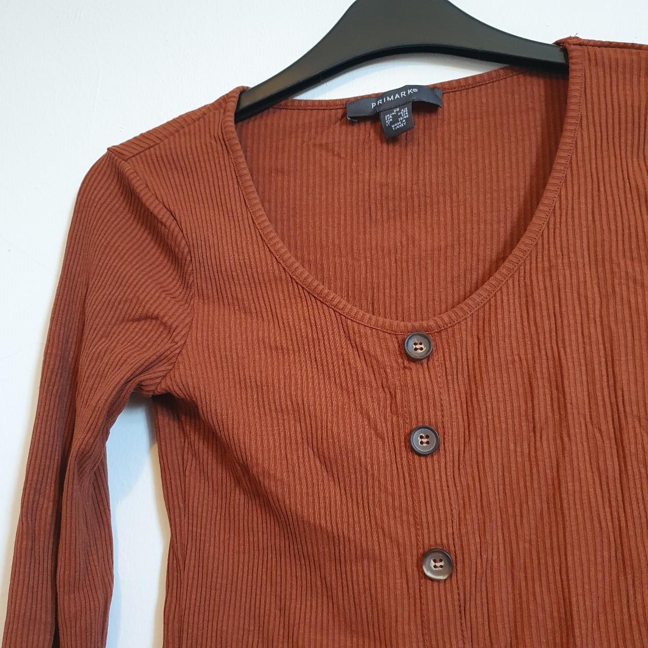 Burnt orange deep orange rust autumn ribbed long... - Depop