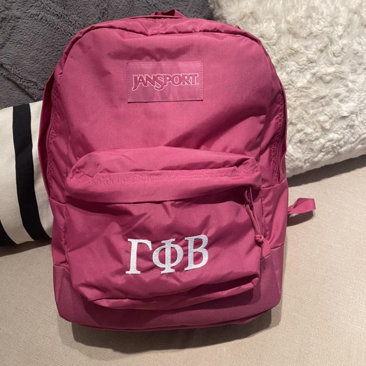 Gamma phi beta backpack! Pink jansport backpack... - Depop