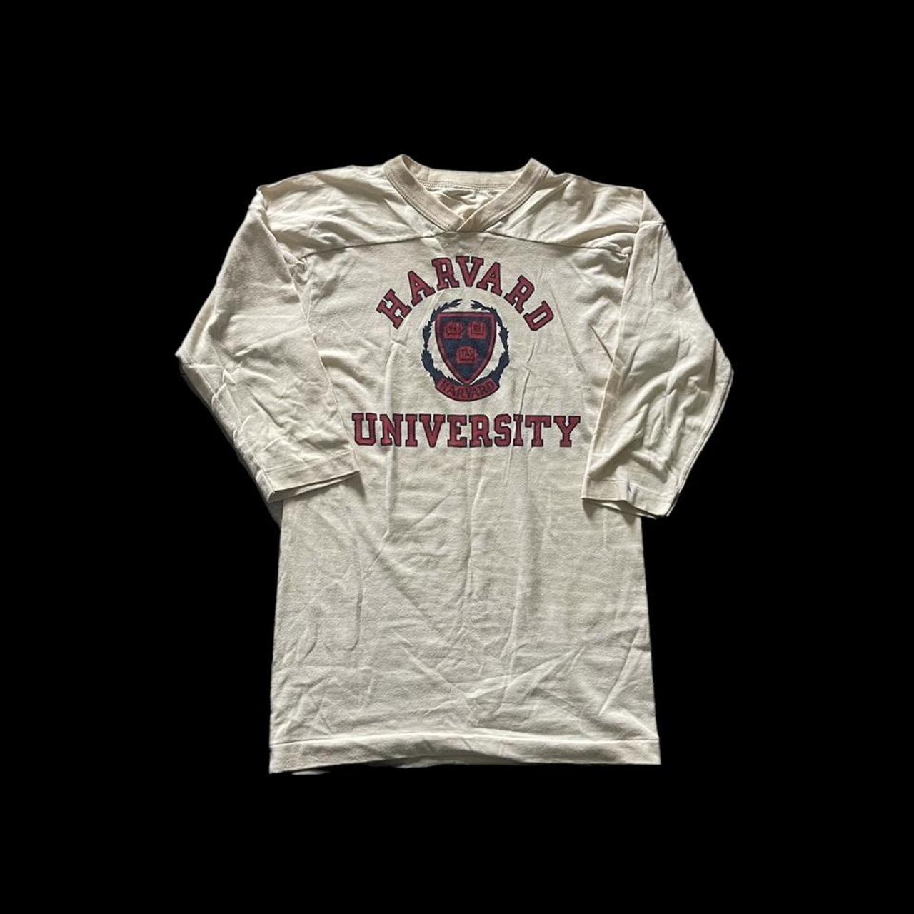 ️ VINTAGE HARVARD UNIVERSITY MOCK NECK 3/4 SLEEVE... - Depop