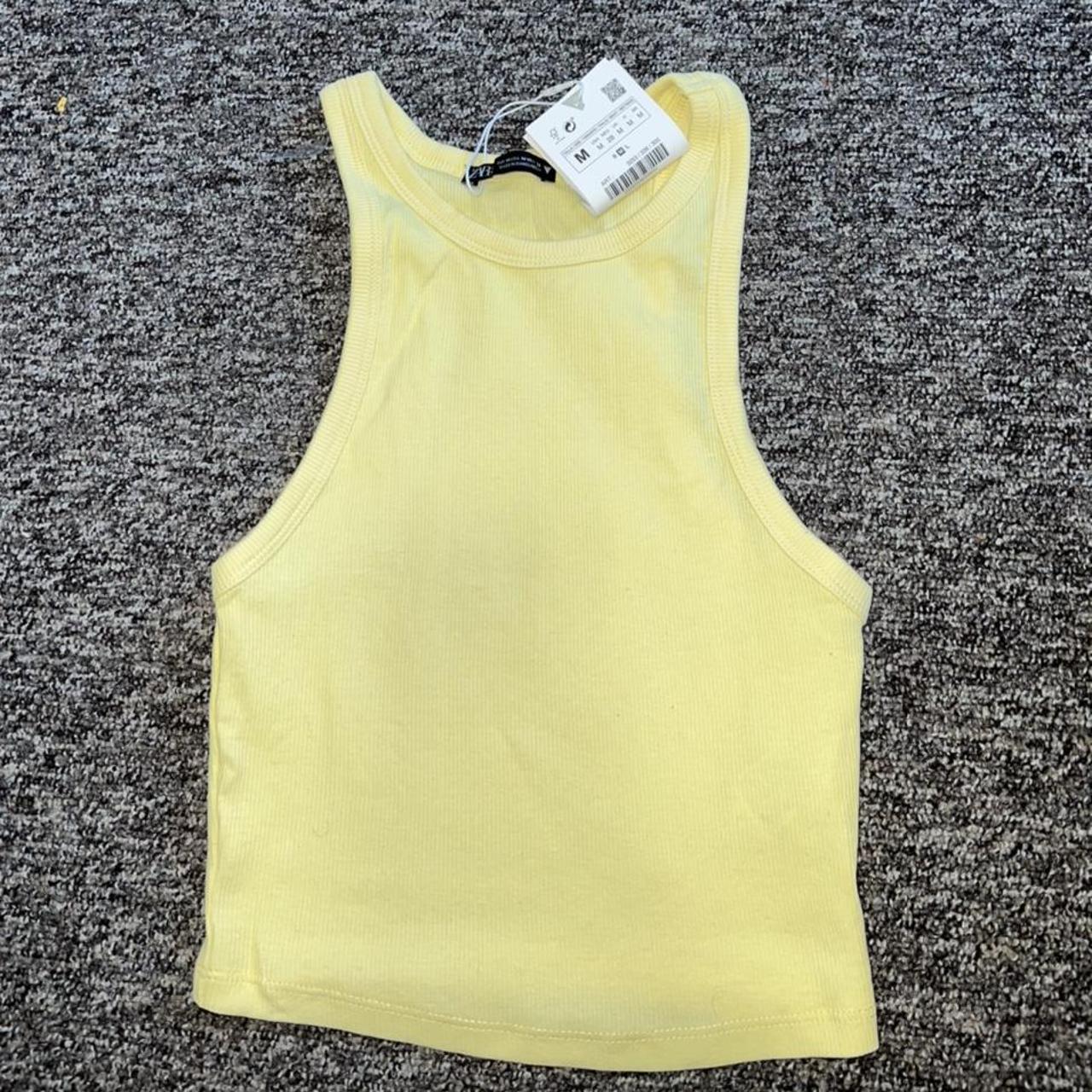 Zara Yellow summer crop top, never worn, still with... - Depop