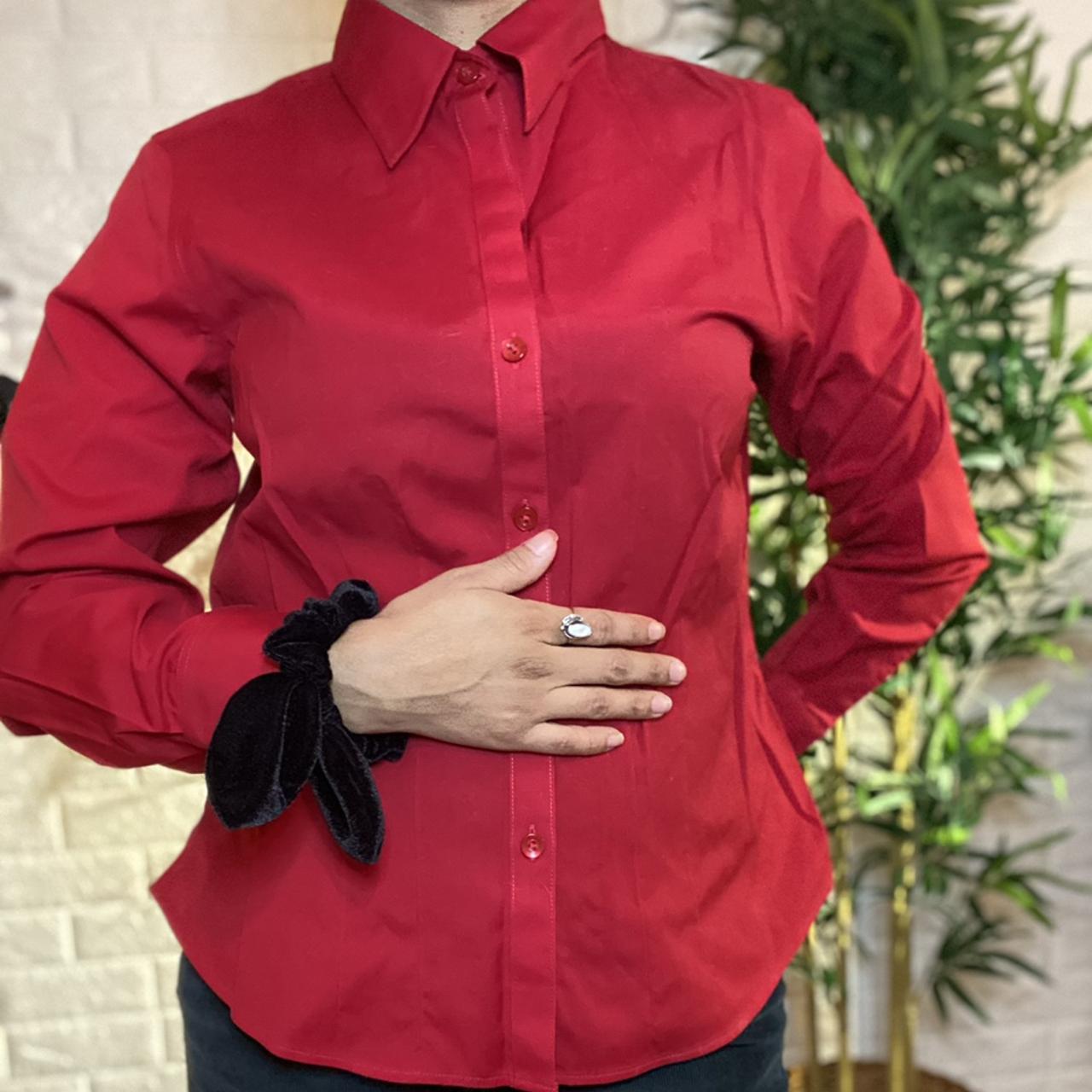 Foxcroft Women's Red Blouse | Depop
