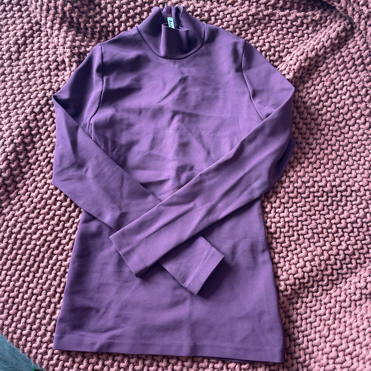 Burgundy compression acne studios top has been loved... - Depop