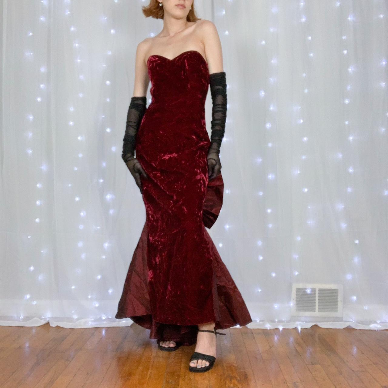 GOTH FORMAL DRESS stunning vintage late 80s red... - Depop