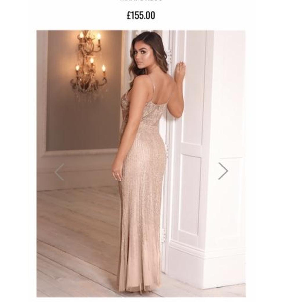 sistaglam monika blush waterfall sequin dress in... - Depop