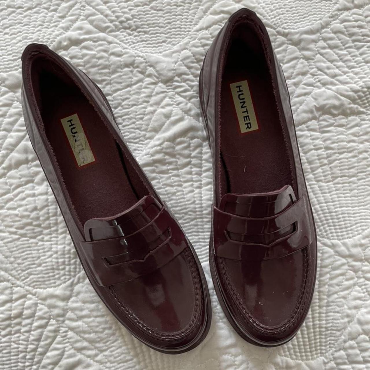 Hunter Women's Burgundy Loafers | Depop