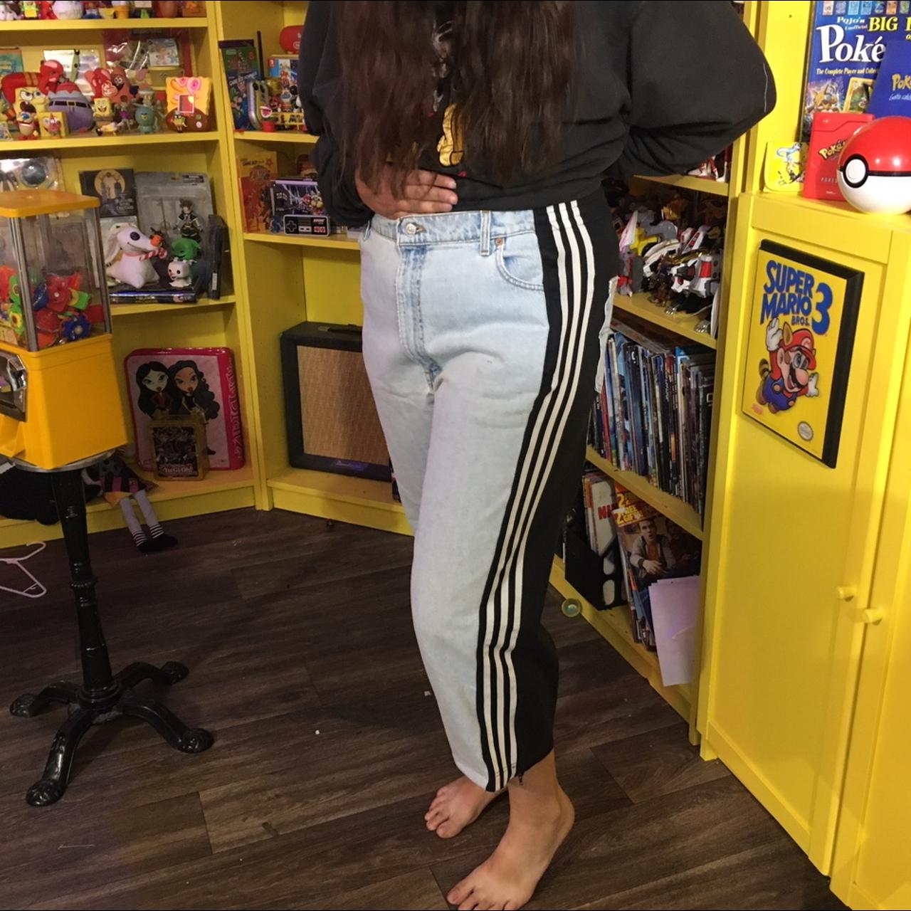 Handmade custom levis x adidas track pants jeans!... - Depop