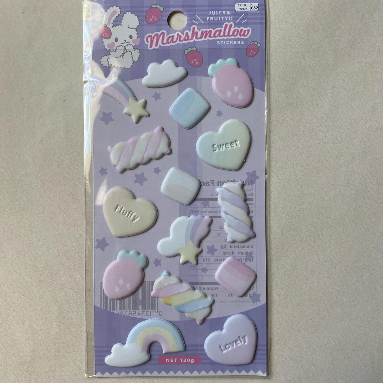Kawaii Puffy Marshmallow Sticker sheet! Super cute... | Depop