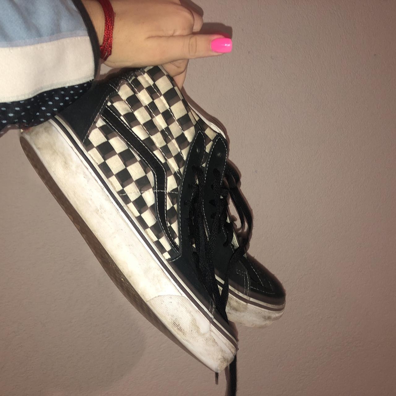 HIGH TOP CHECKERED VANS! awesome high top vans with... - Depop