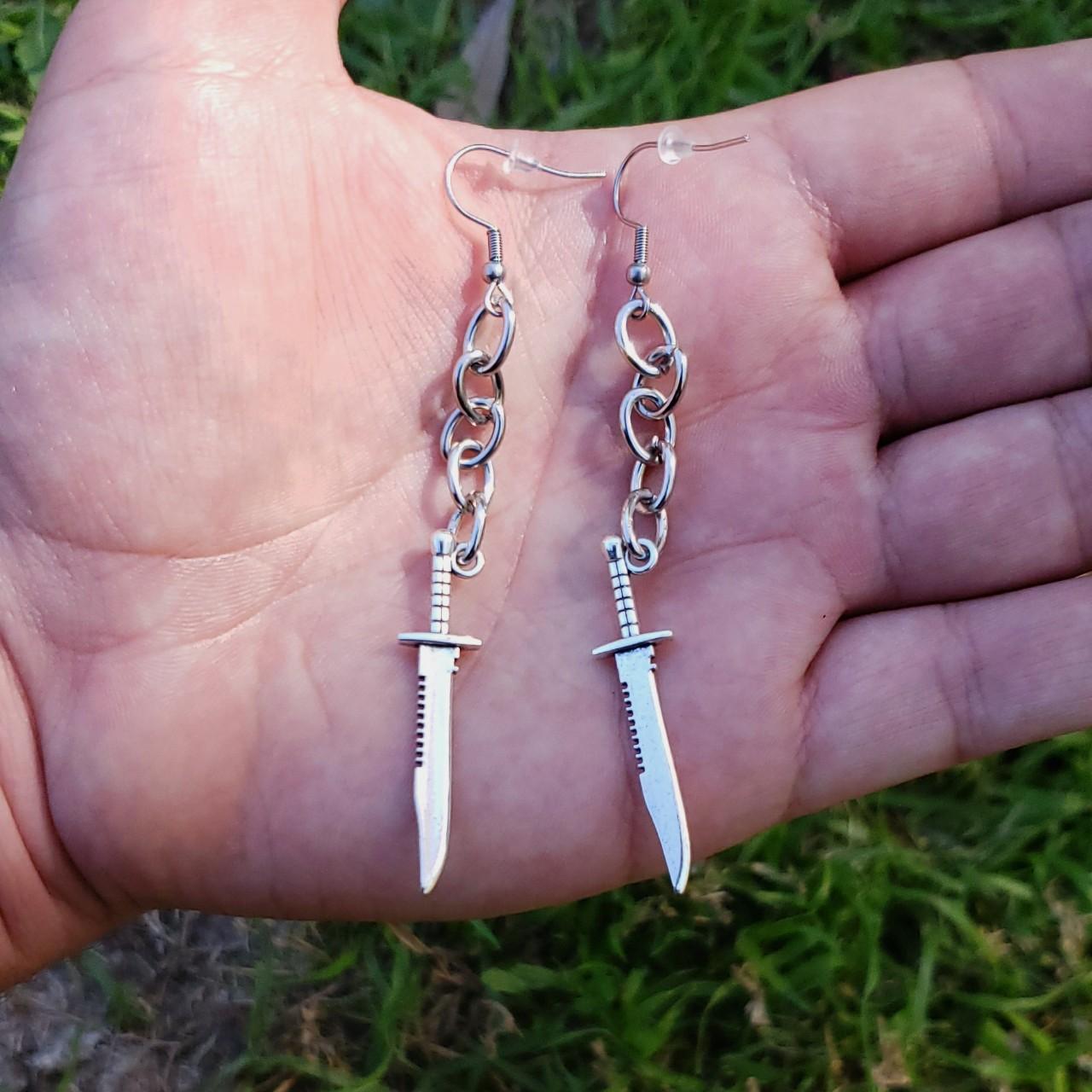 💫Dagger Chain Earrings💫 💎100% Surgical Stainless... - Depop