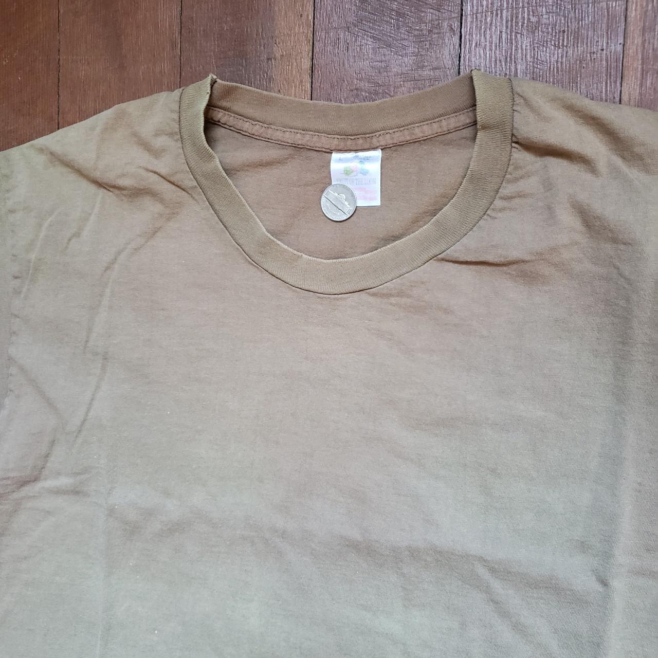 vtg 80s FRUIT OF THE LOOM sand blank essential tee... - Depop