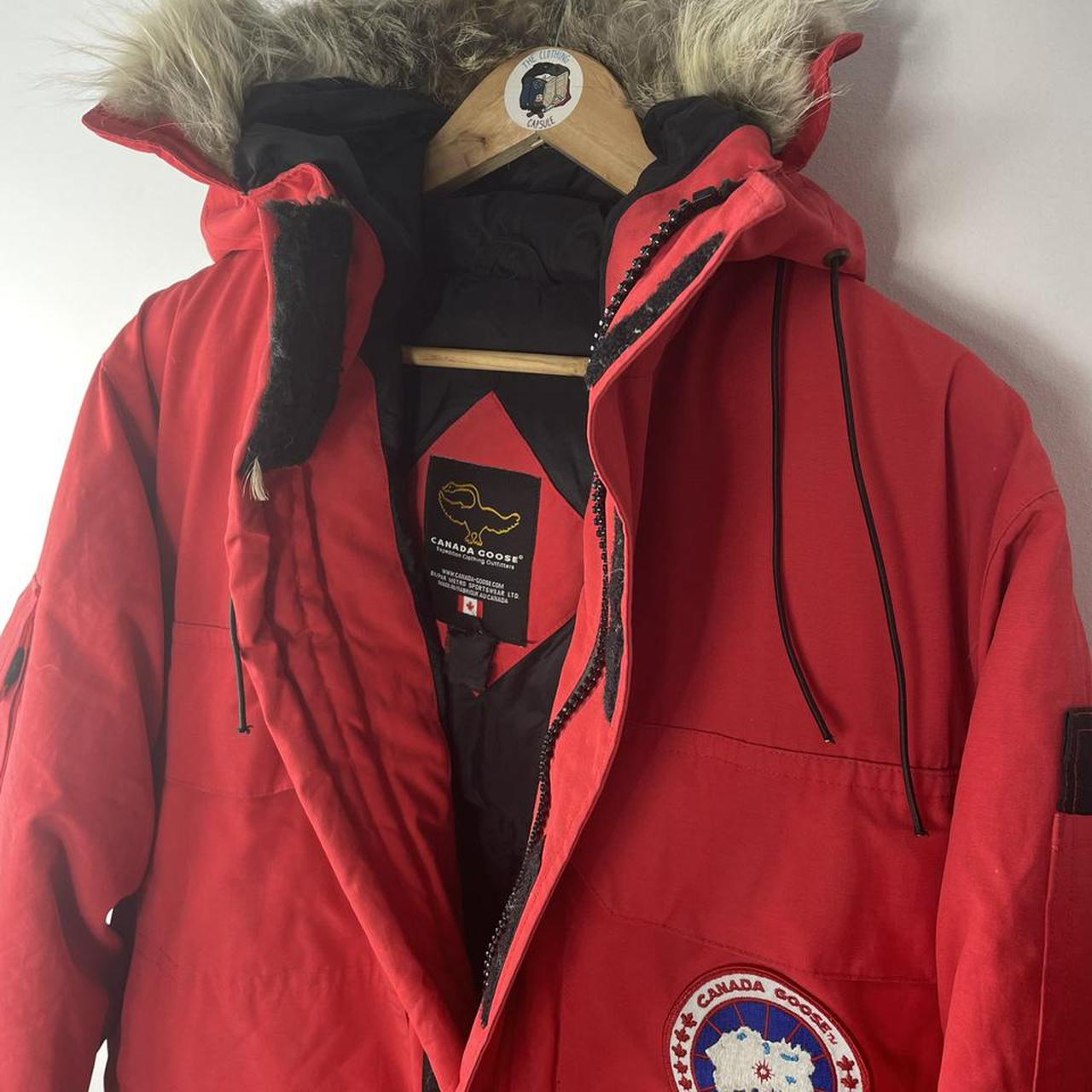 Red Canada Goose expedition parka jacket. A badman... | Depop