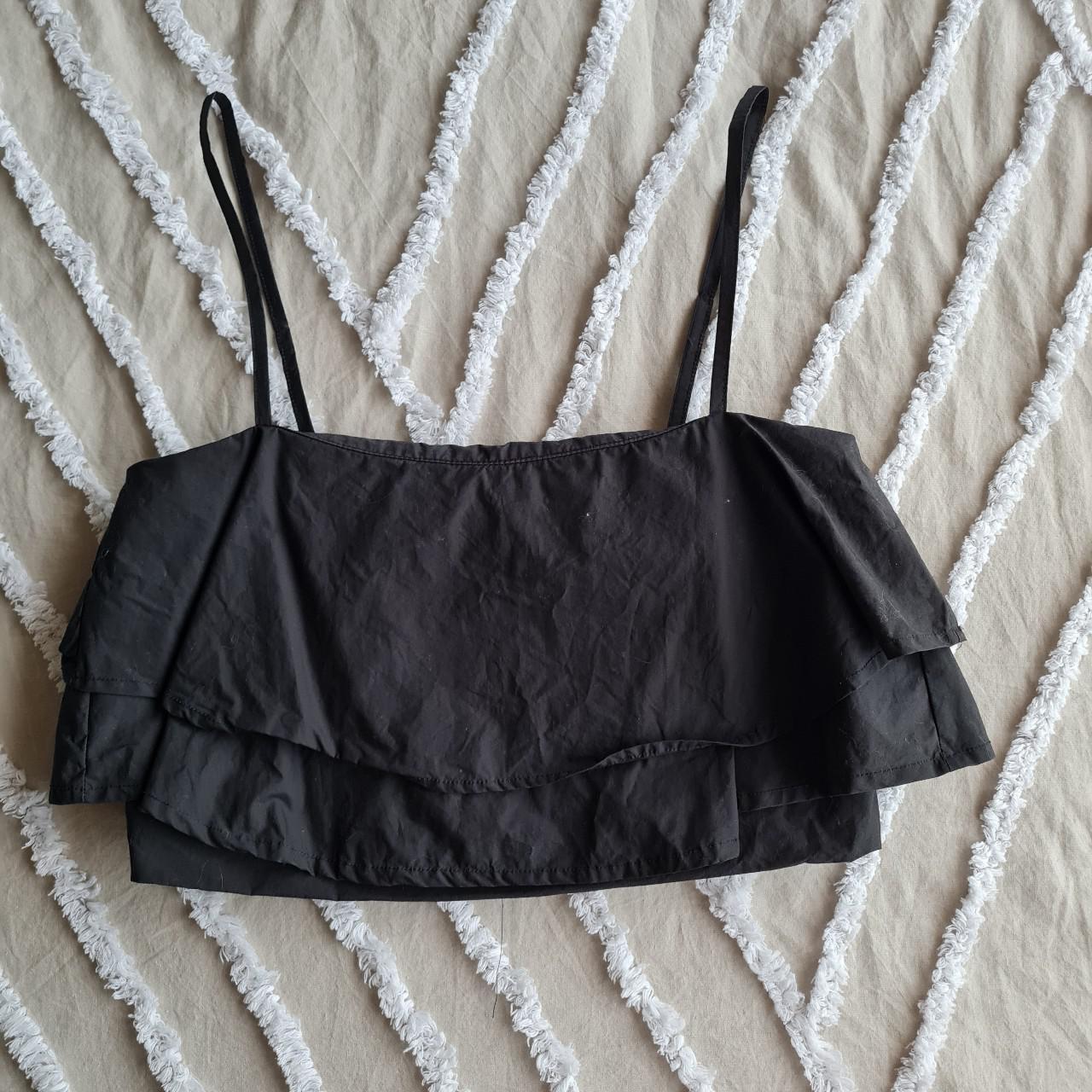 Kookai black ruffle cami crop ☆ Adjustable... - Depop