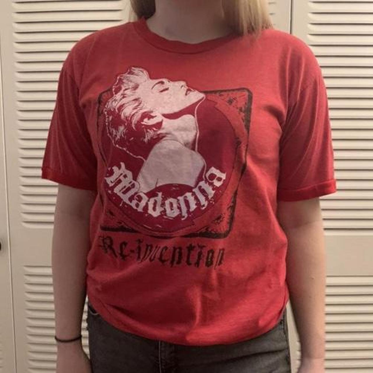 Vintage “Re-Invention” Madonna red ringer tee-shirt.... - Depop