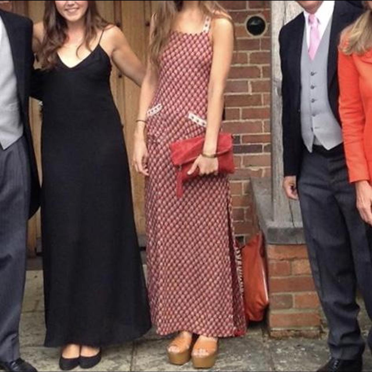 Flynn Skye Women's Burgundy and Red Dress | Depop