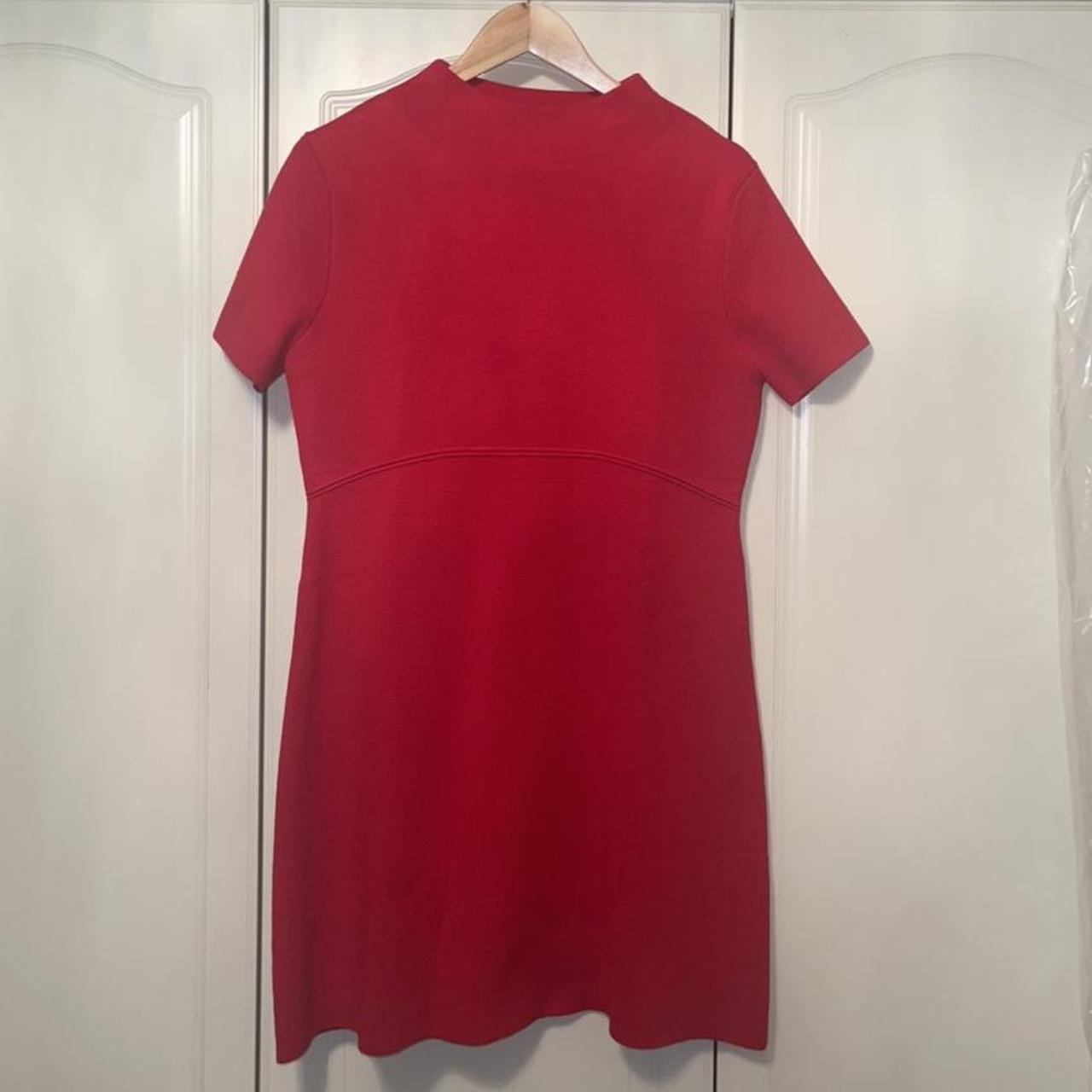 Selling this chic RED ZARA DRESS Size uk L never... - Depop