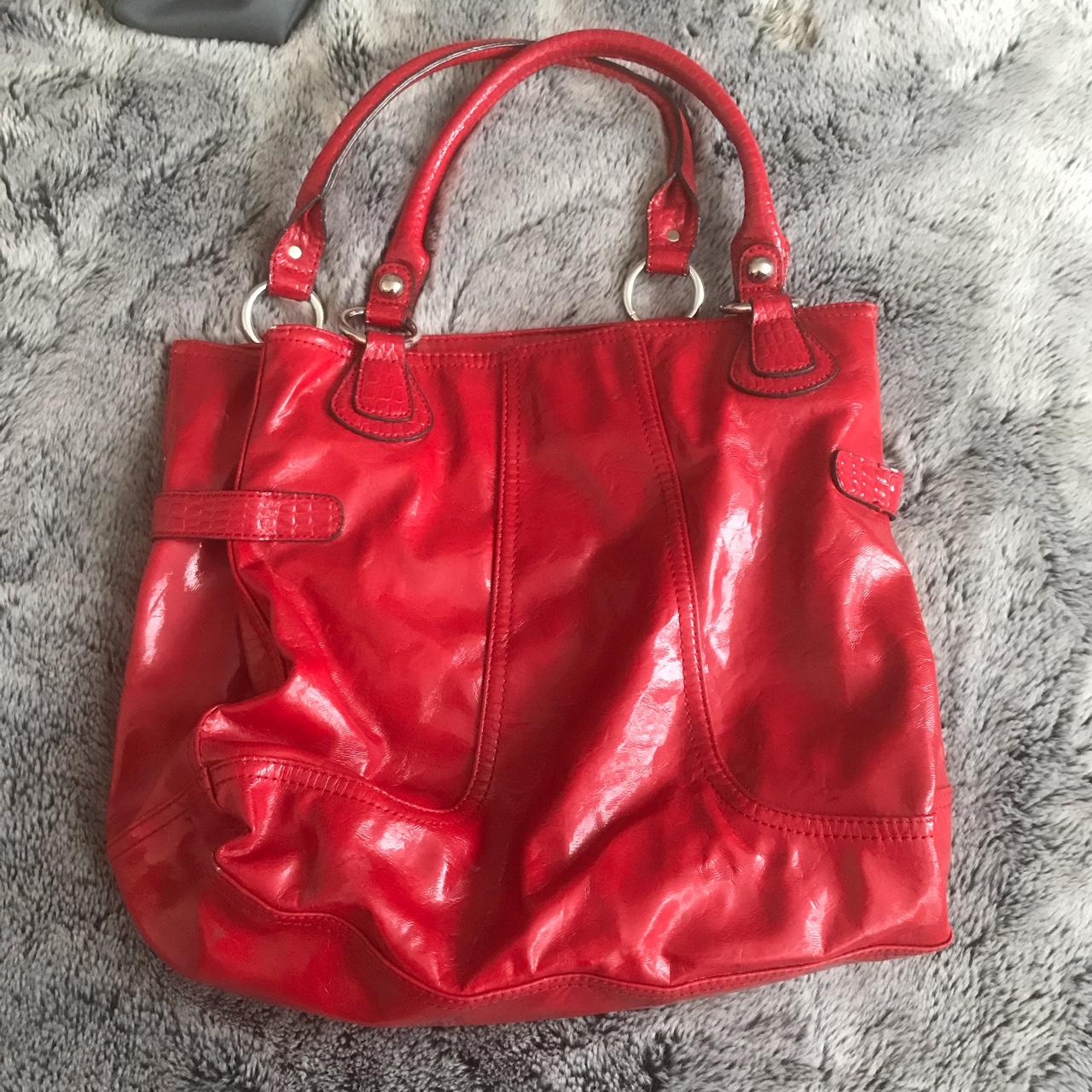 Vintage Red Patent leather authentic Guess handbag ... - Depop