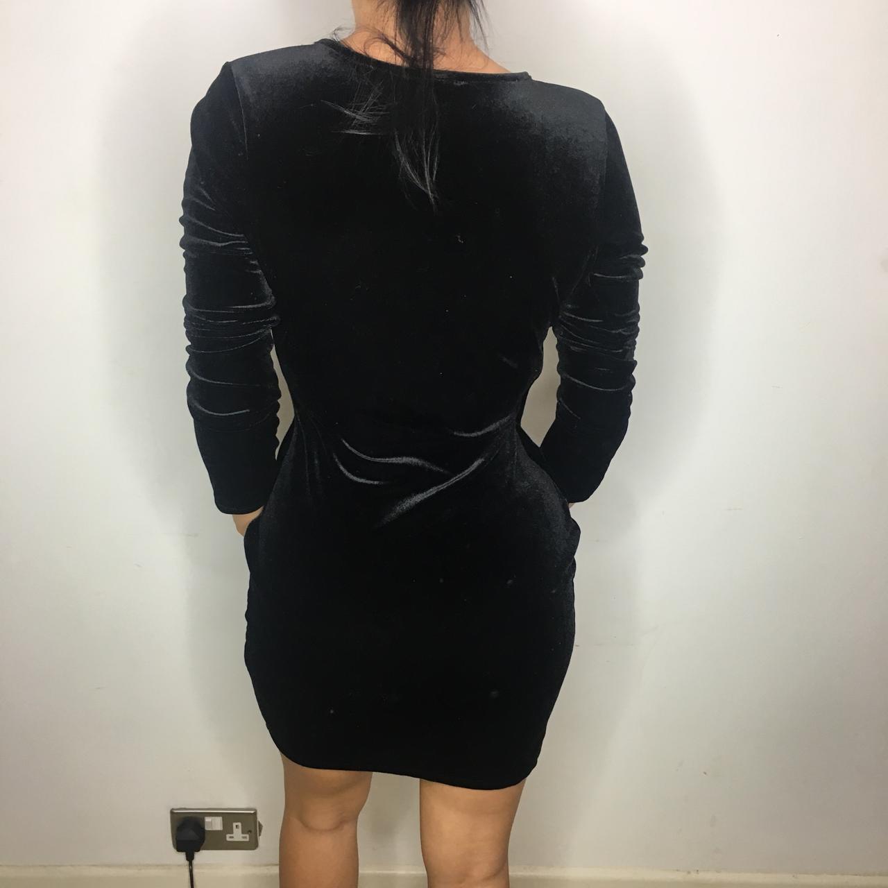 MISSGUIDED / Black velvet wrap dress - Depop