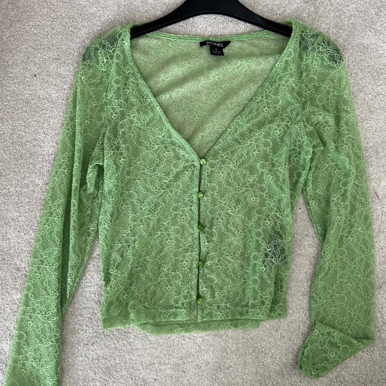 Monki green lace top. - Depop