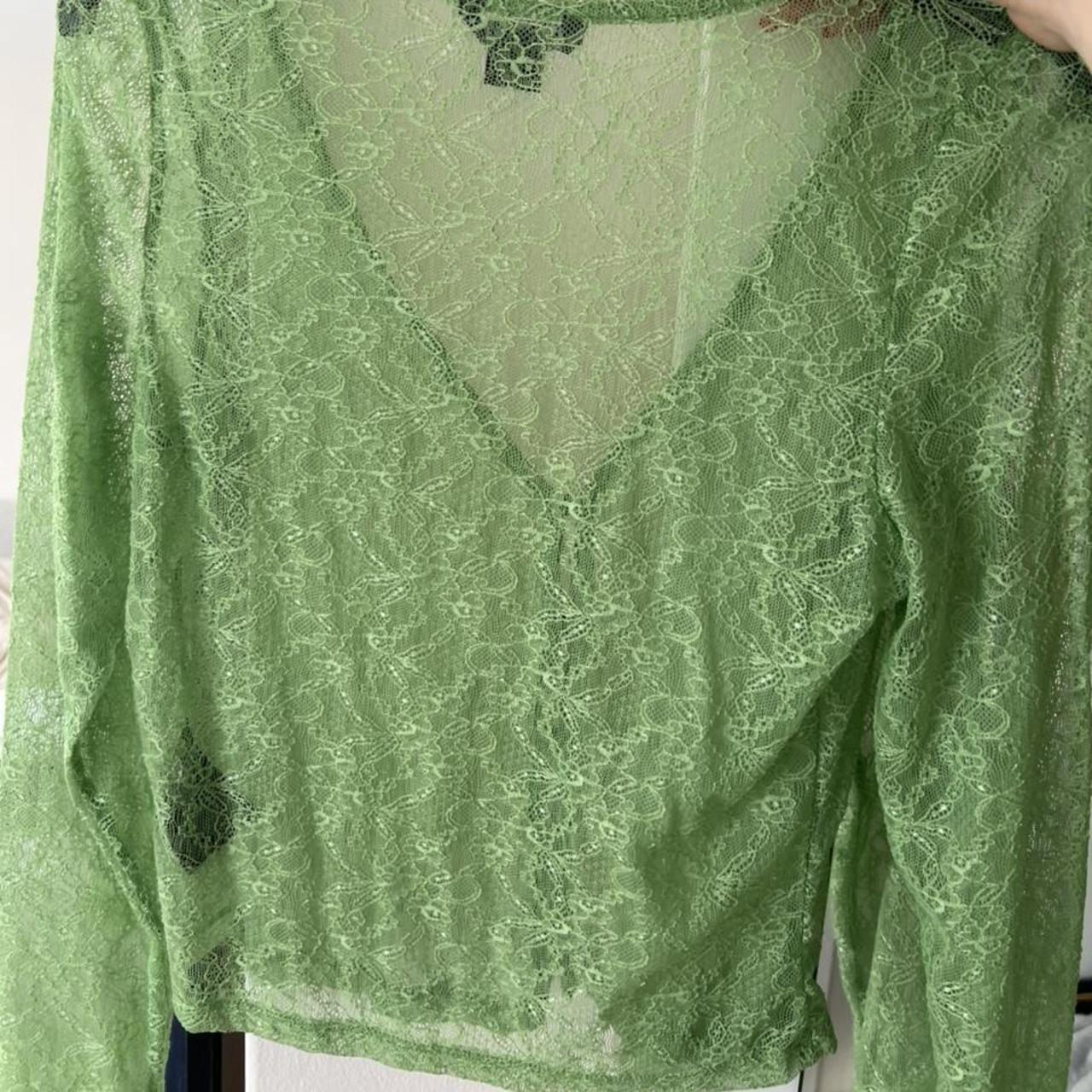 Monki green lace top. - Depop