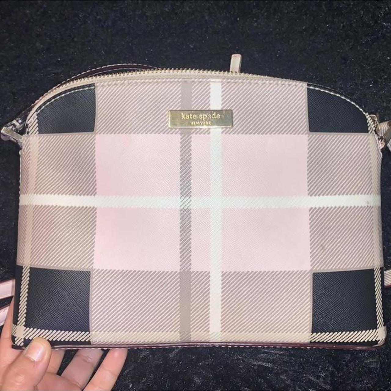 kate spade checkered bag like new nothing wrong,... - Depop