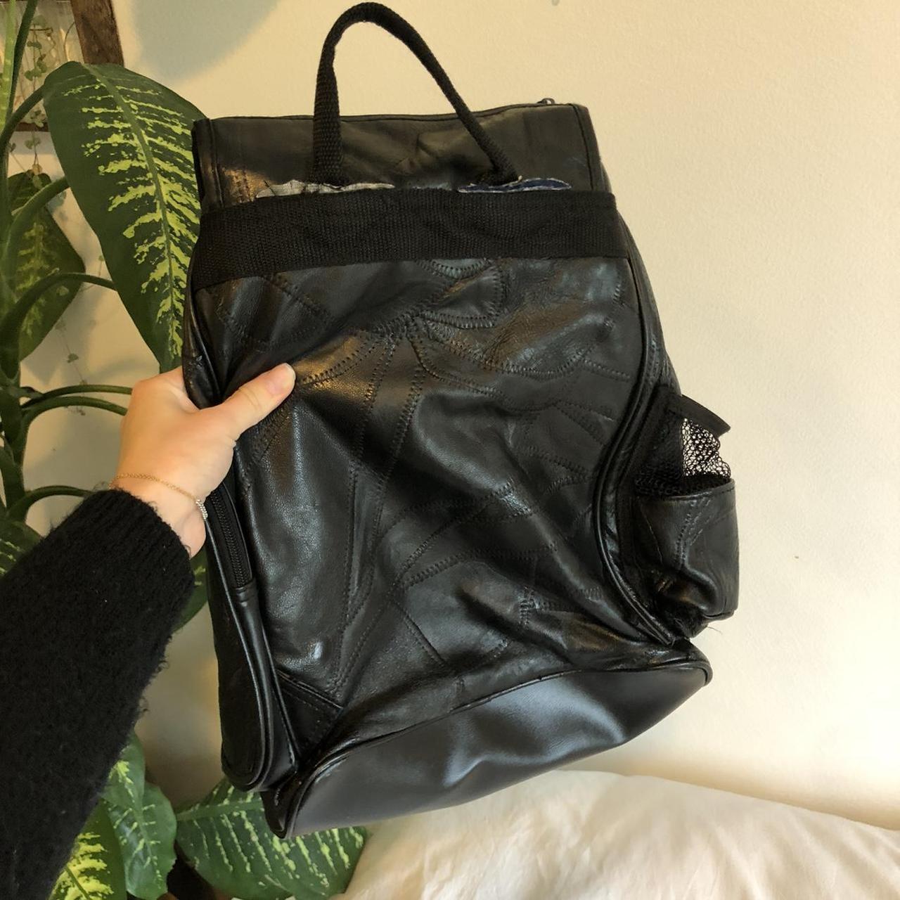 Genuine leather black backpack Straps have been... - Depop