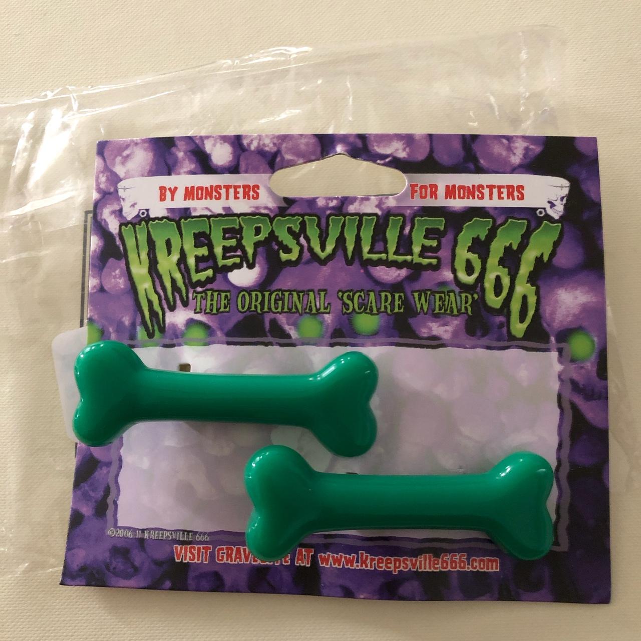 kreepsville 666 dog green bones hairclips BRAND NEW... - Depop