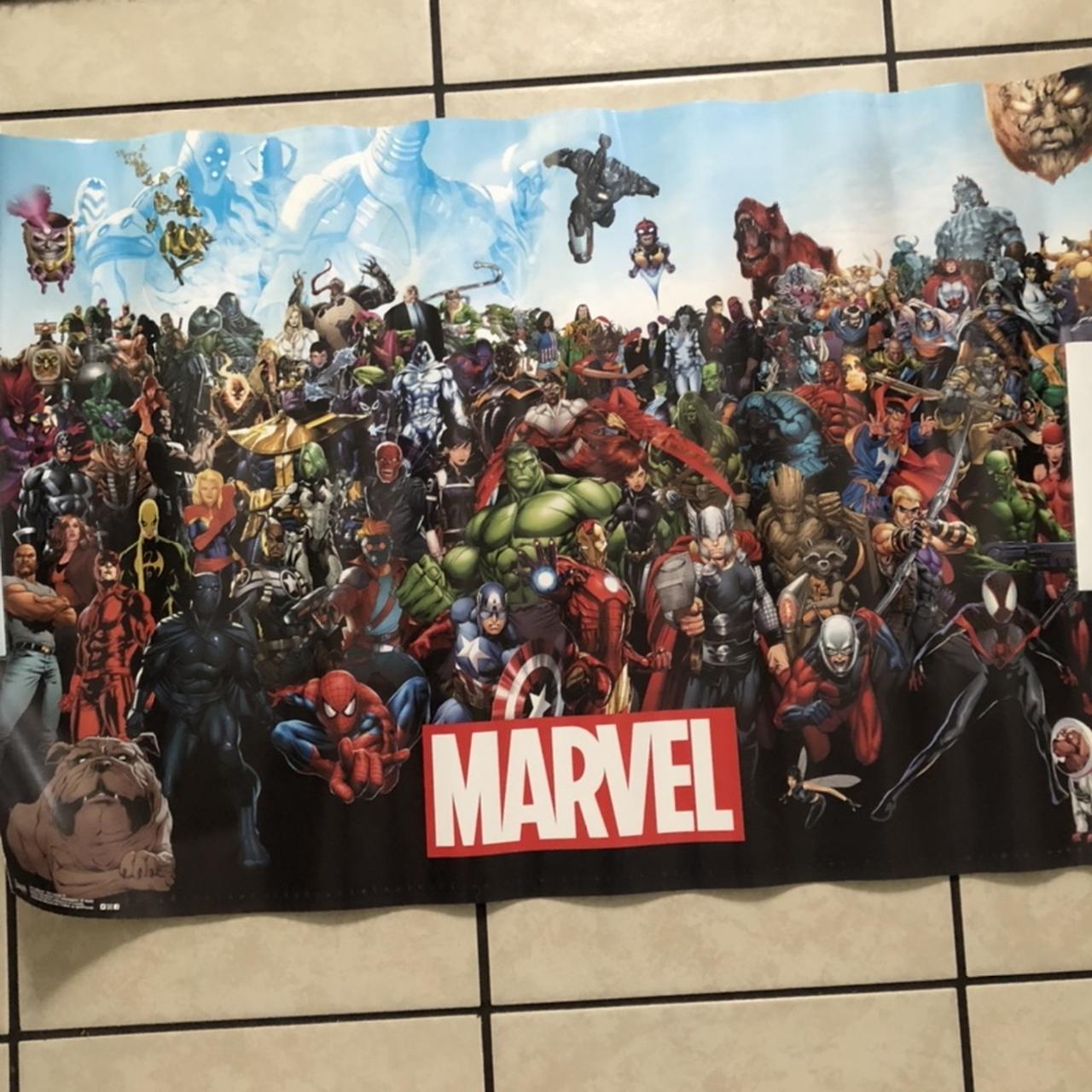 marvel universe poster a little wrinkled but can be... - Depop