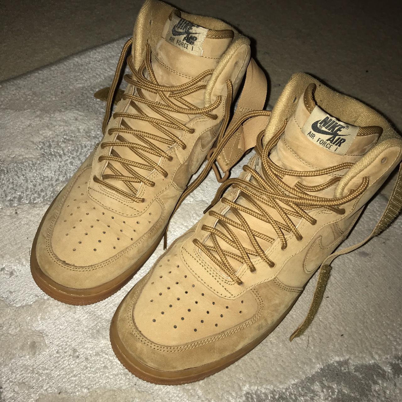 Selling these gorgeous camel/tan suede Nike hi-tops.... - Depop