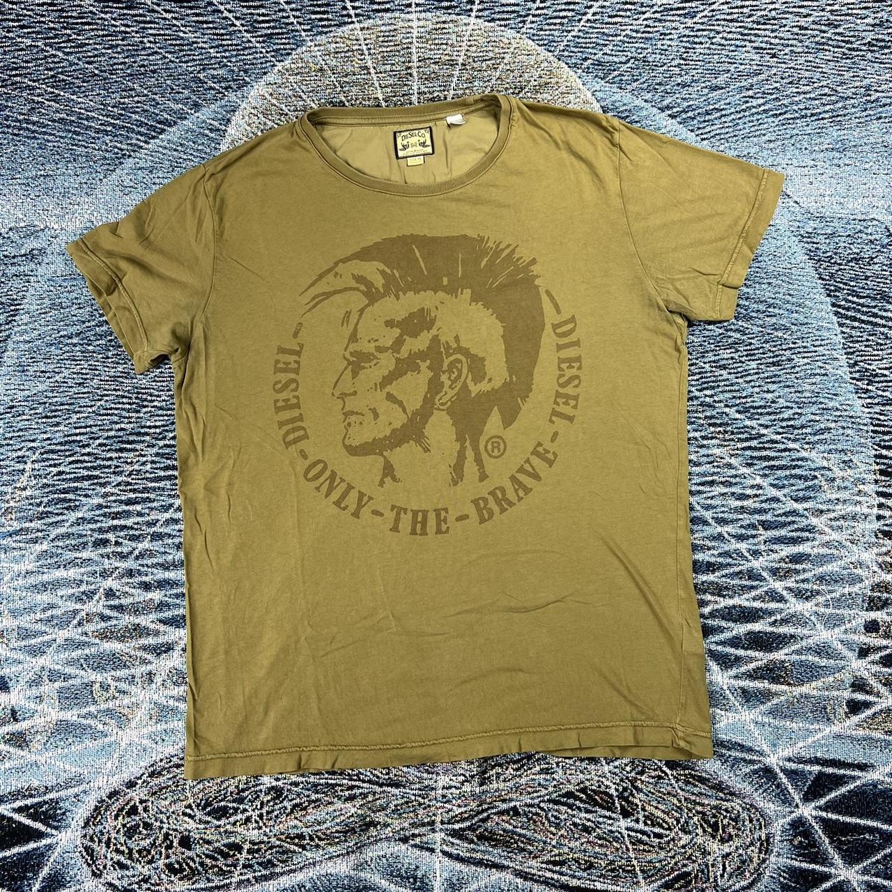 Diesel only the brave Mohawk forest green tee Size... - Depop