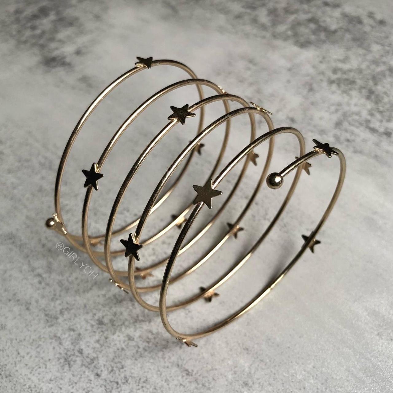 Gold Star Coil Slinky Spiral Flexible Wrap Cuff... - Depop