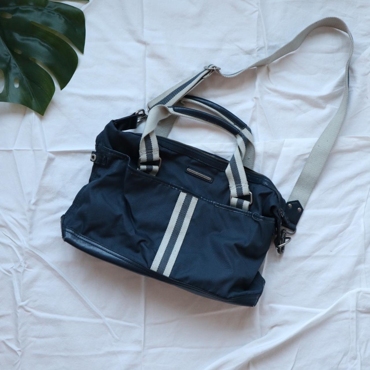 French Connection navy blue satchel bag. Multiple... - Depop