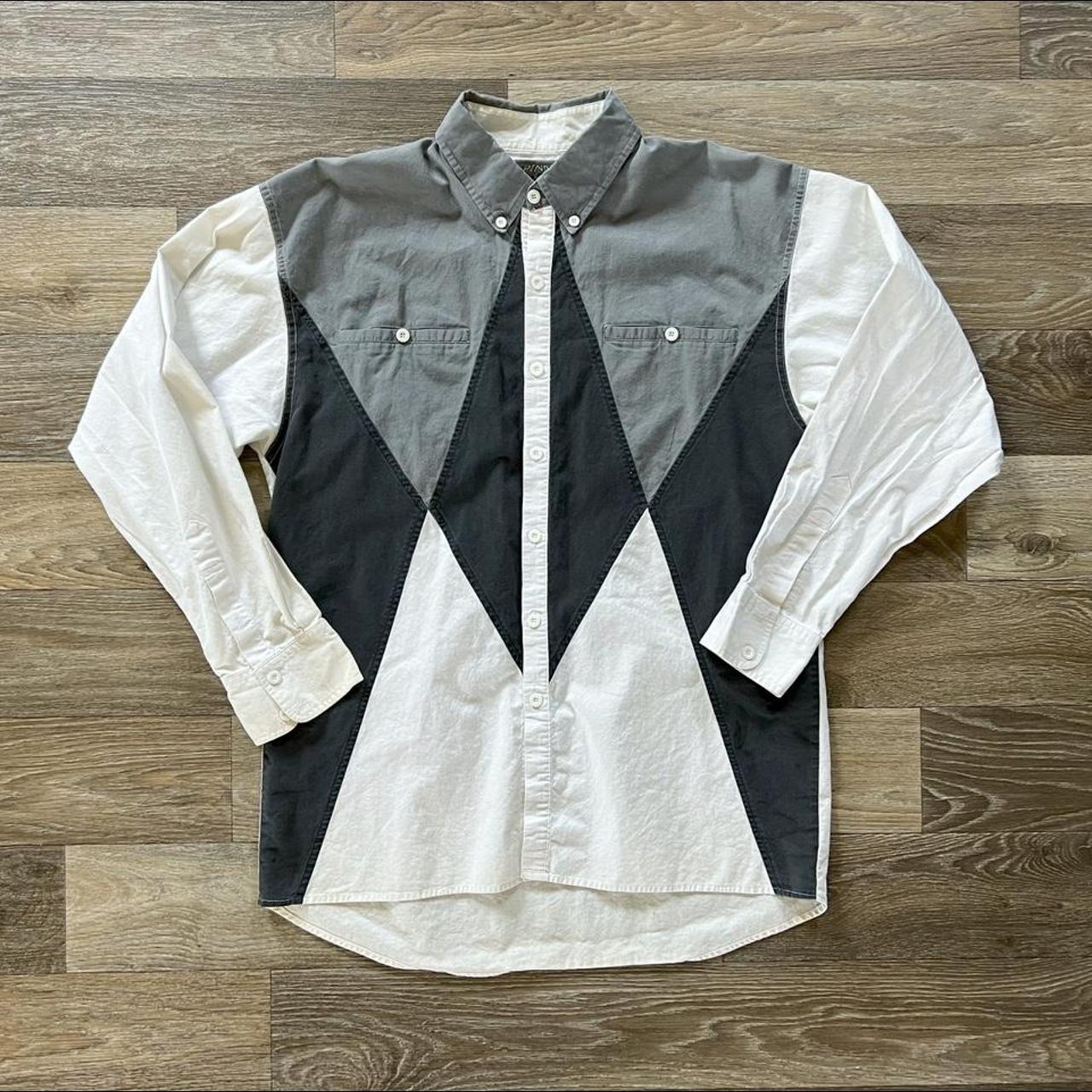 Vintage spindle river colorblock button up shirt!... - Depop