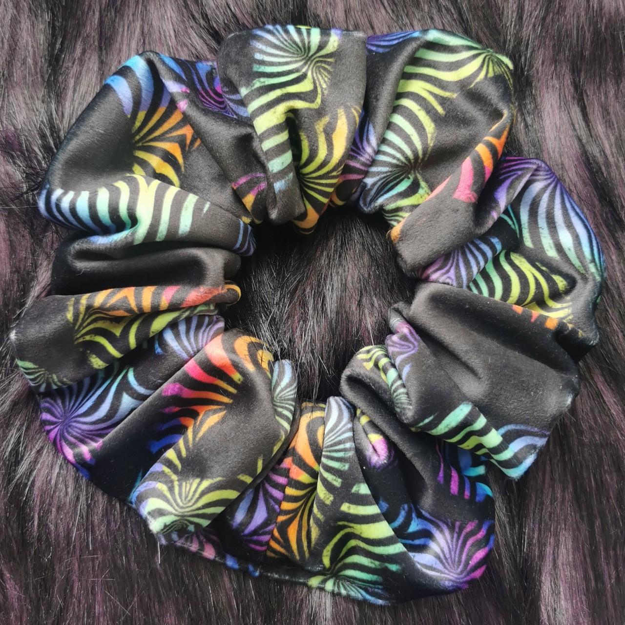 HUGE psychedelic 'circus' scrunchie! Handmade using... - Depop