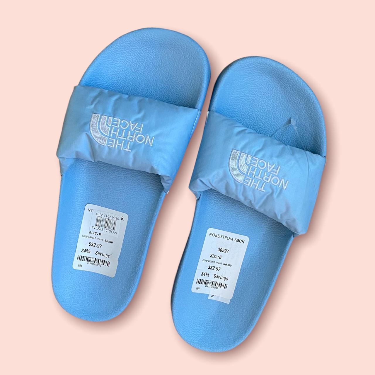 NEW North Face Baby Blue Puffer Slides, 6 #nwot... - Depop