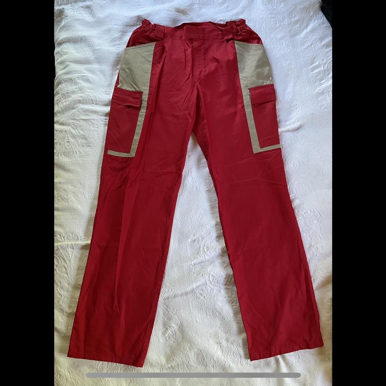 Ferrari pants, red Official Ferrari branding, beige... - Depop