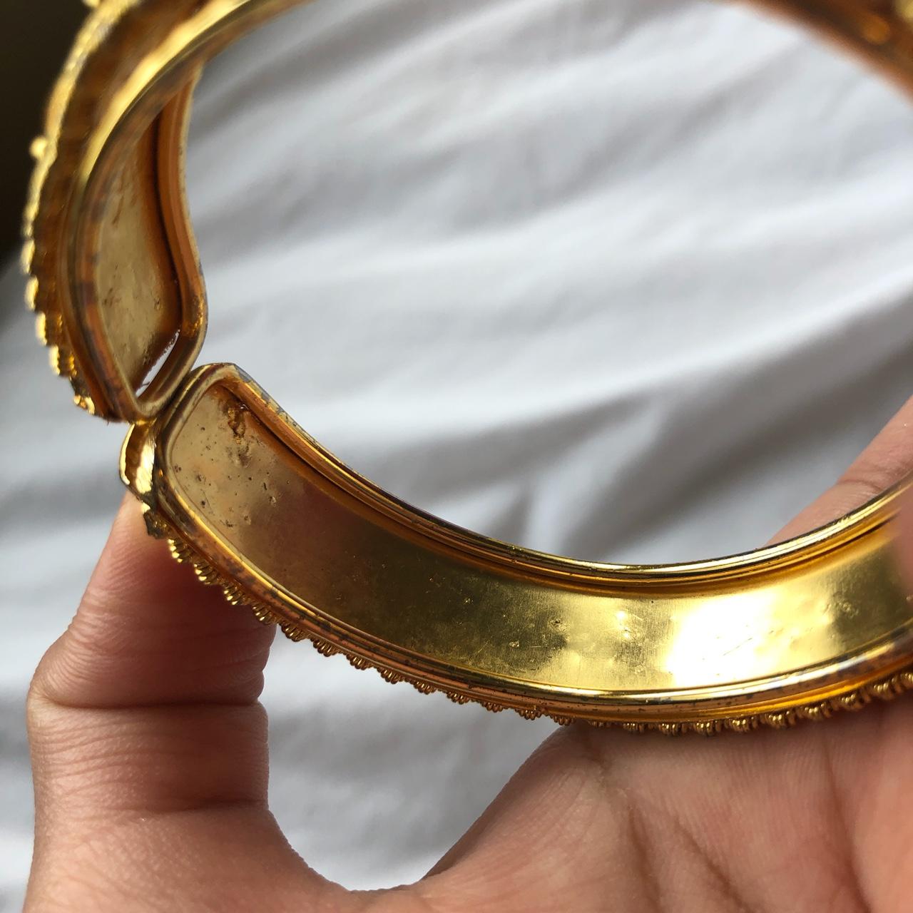 Gold Statement Bangle This beautiful open and close... - Depop