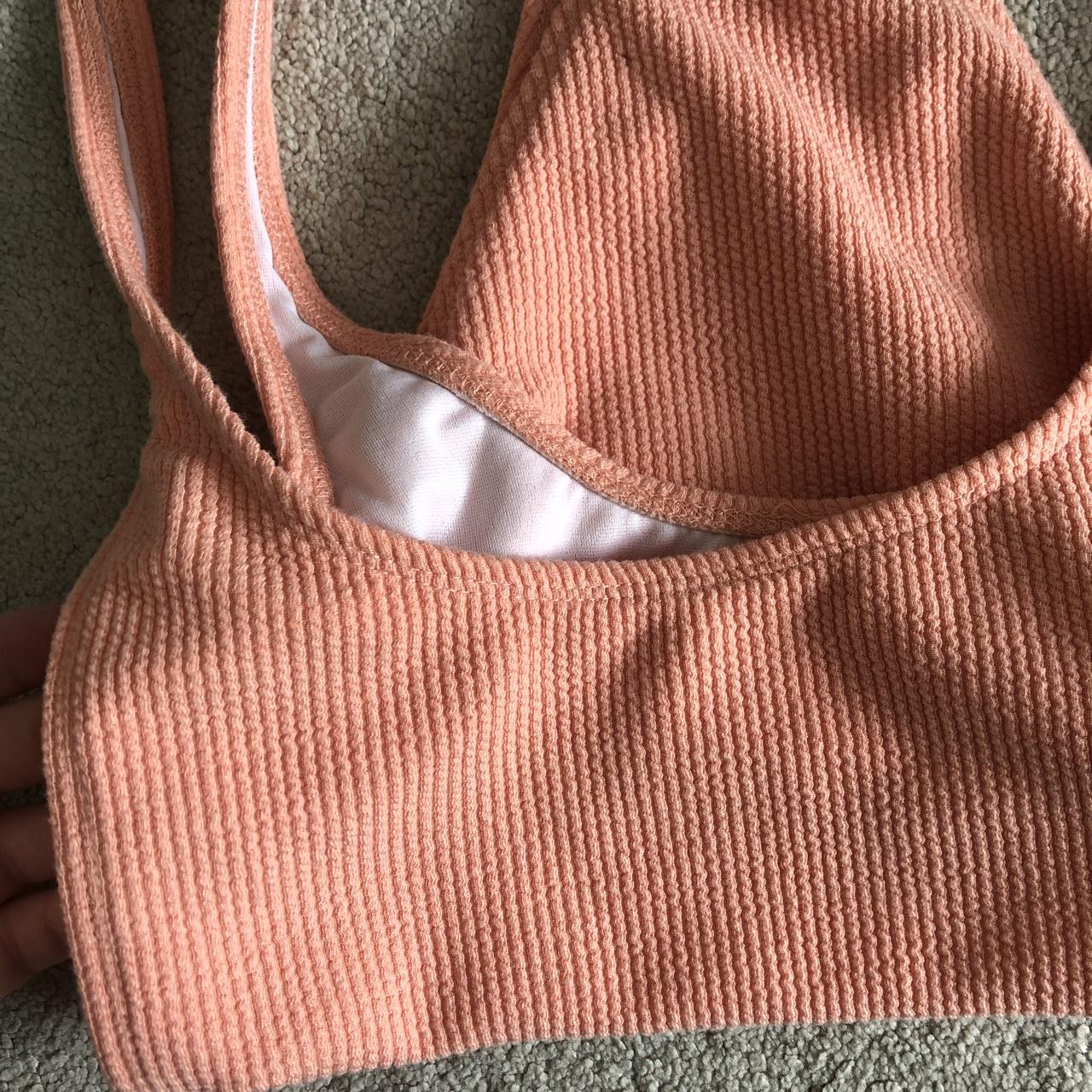 Motel rocks peach swimsuit goddess in textured peach... - Depop