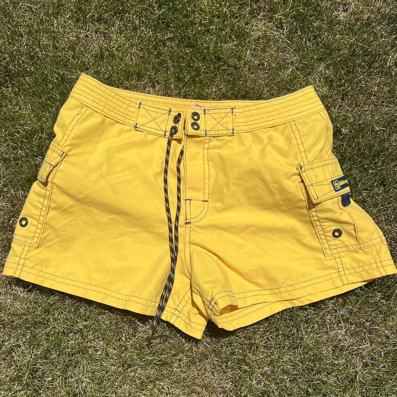 Yellow swimshorts from billabong Side pockets Navy... - Depop