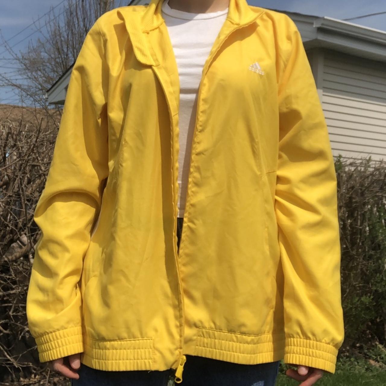 Yellow Adidas zip up jacket - windbreaker jacket... - Depop