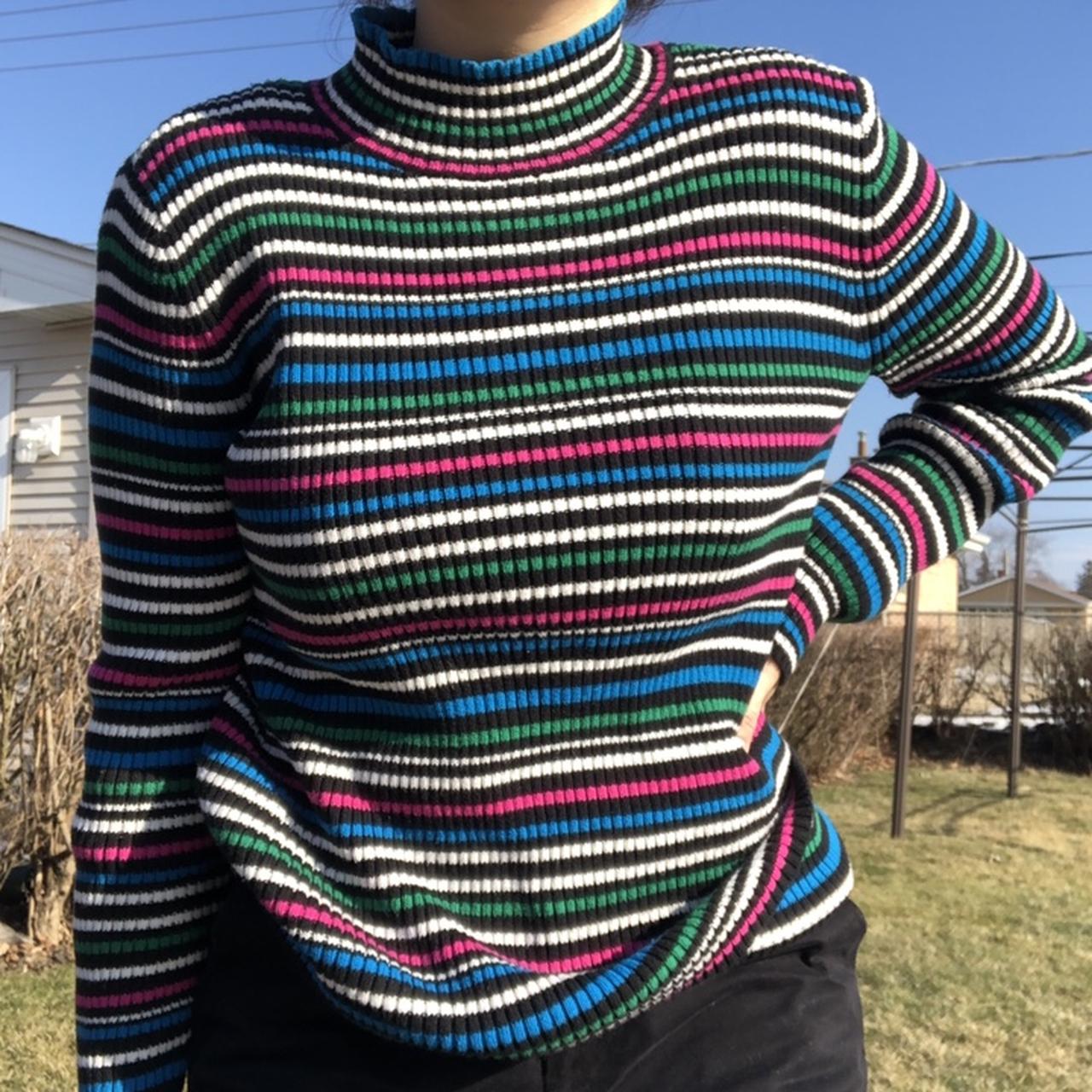 Studio works striped knit sweater Long sleeve... - Depop