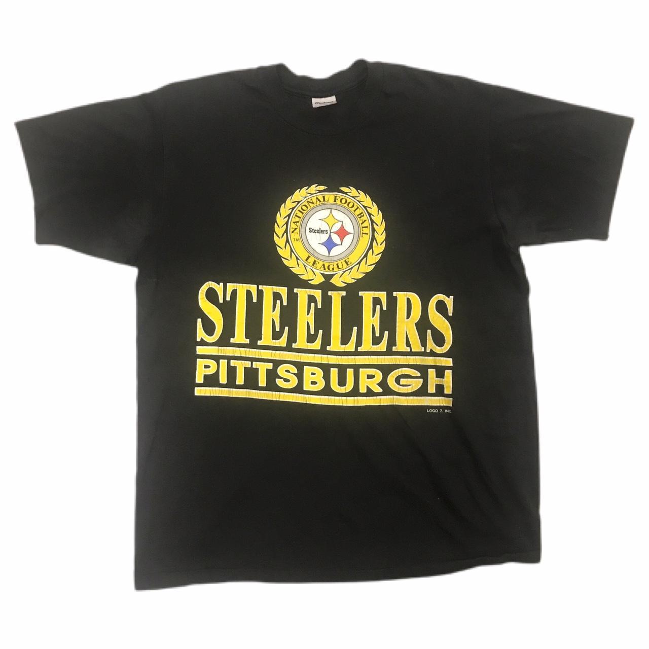 Vintage Single Stitch Steelers T-shirt Logo 7,... - Depop