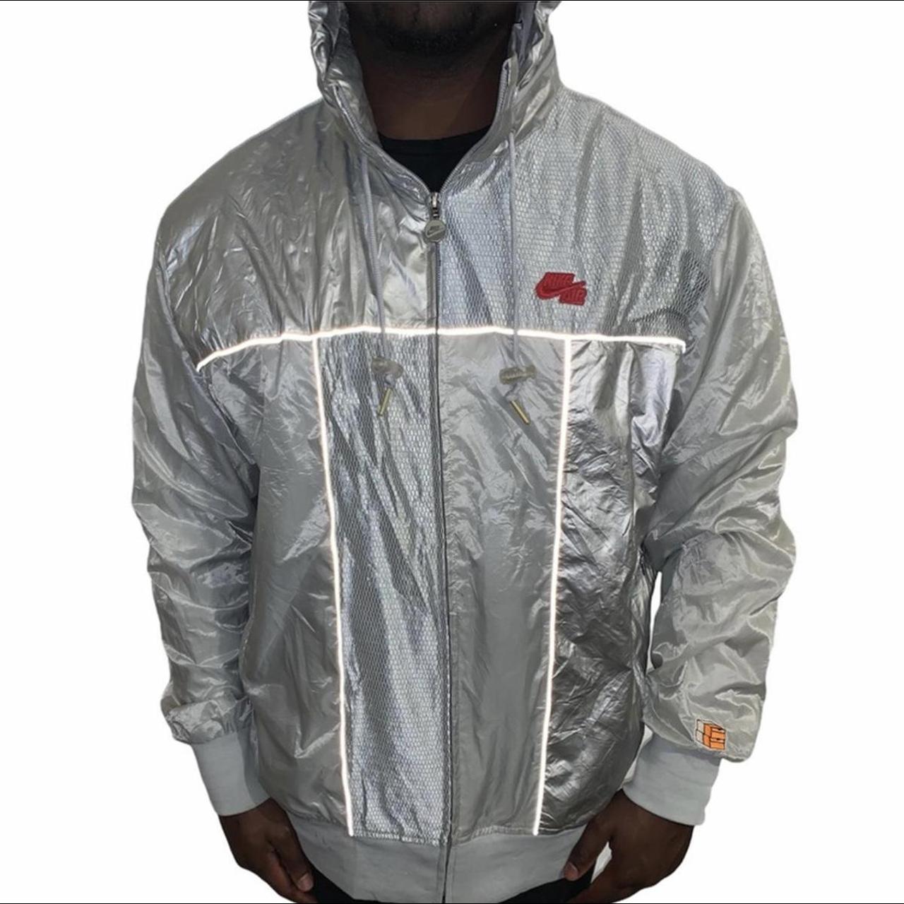 Nike Men's Grey and Silver Jacket | Depop