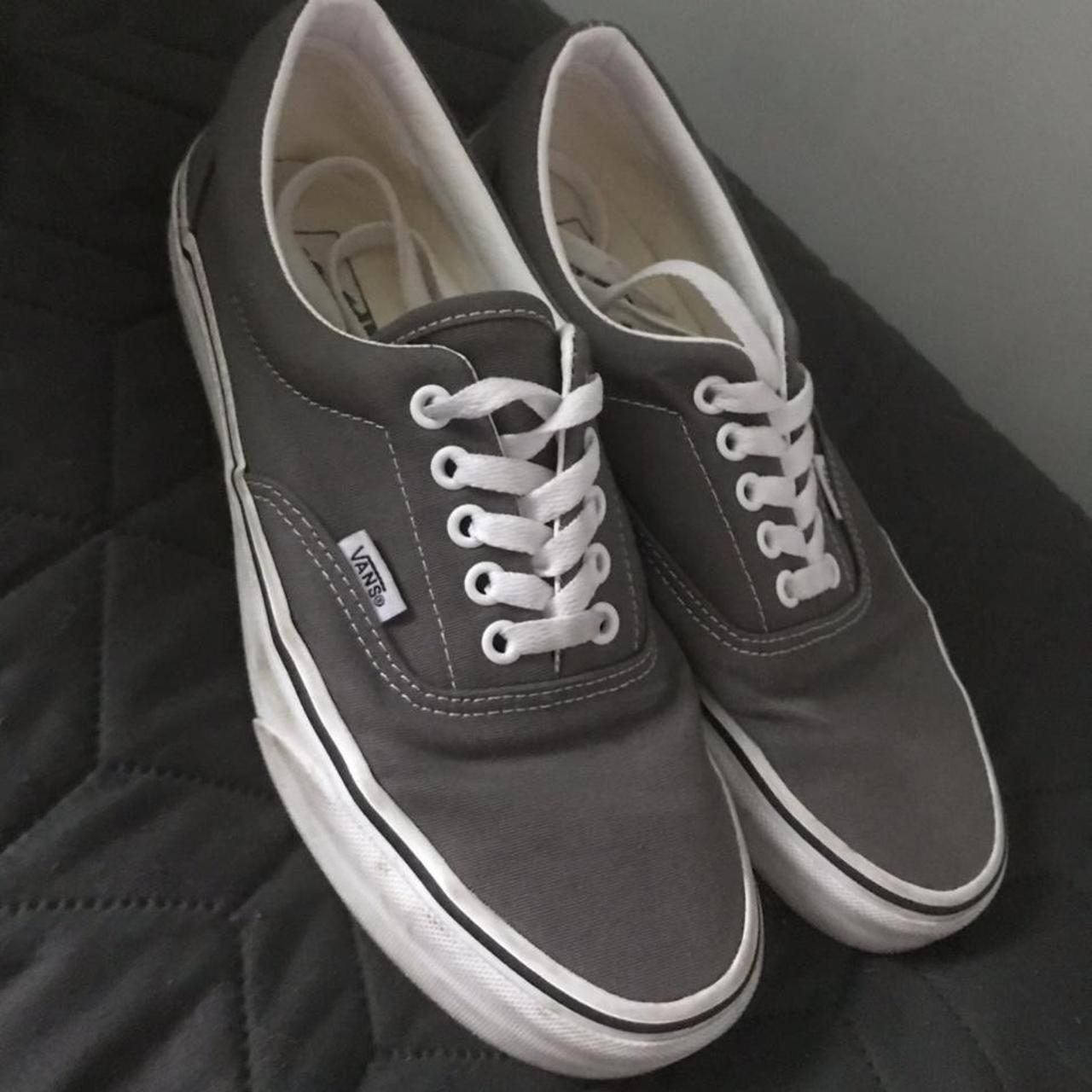 light grey era vans size 7 minimal scuffing as... - Depop