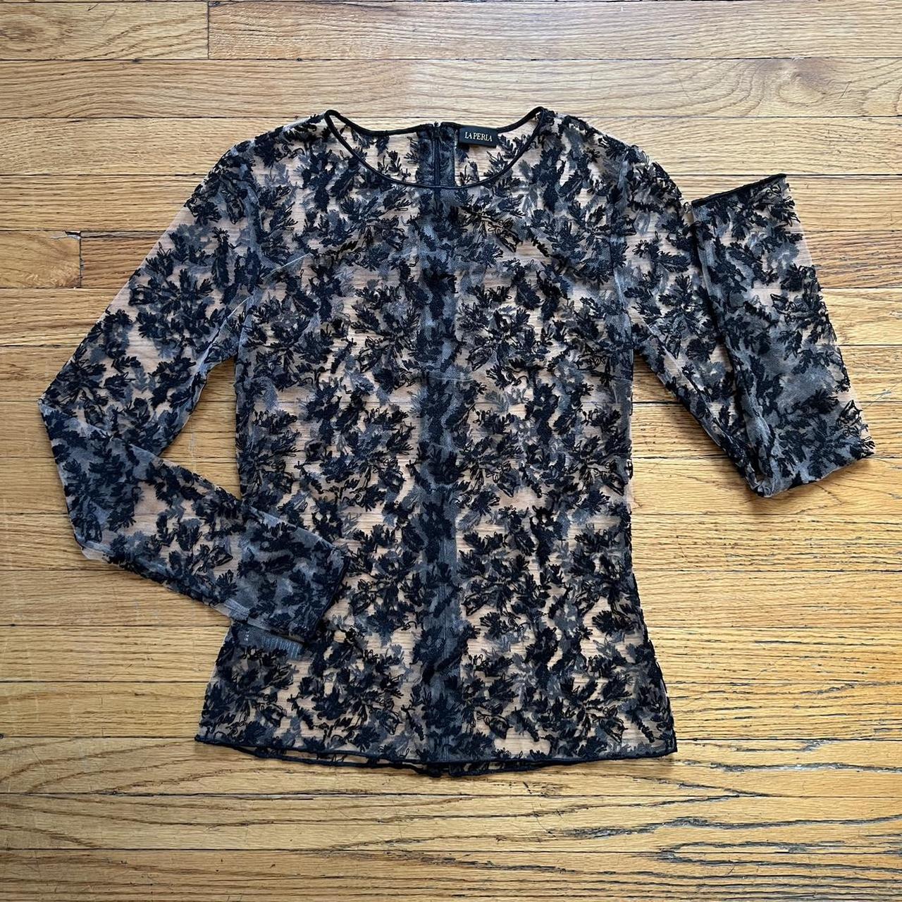 Gorgeous, long sleeve, sheer lace top by La Perla.... - Depop