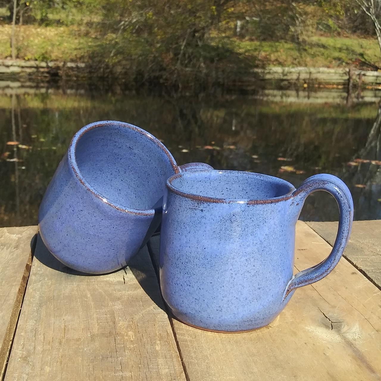 Ceramic blue mug set 🌈ABOUT THE ITEM☁️ Set of 2... - Depop