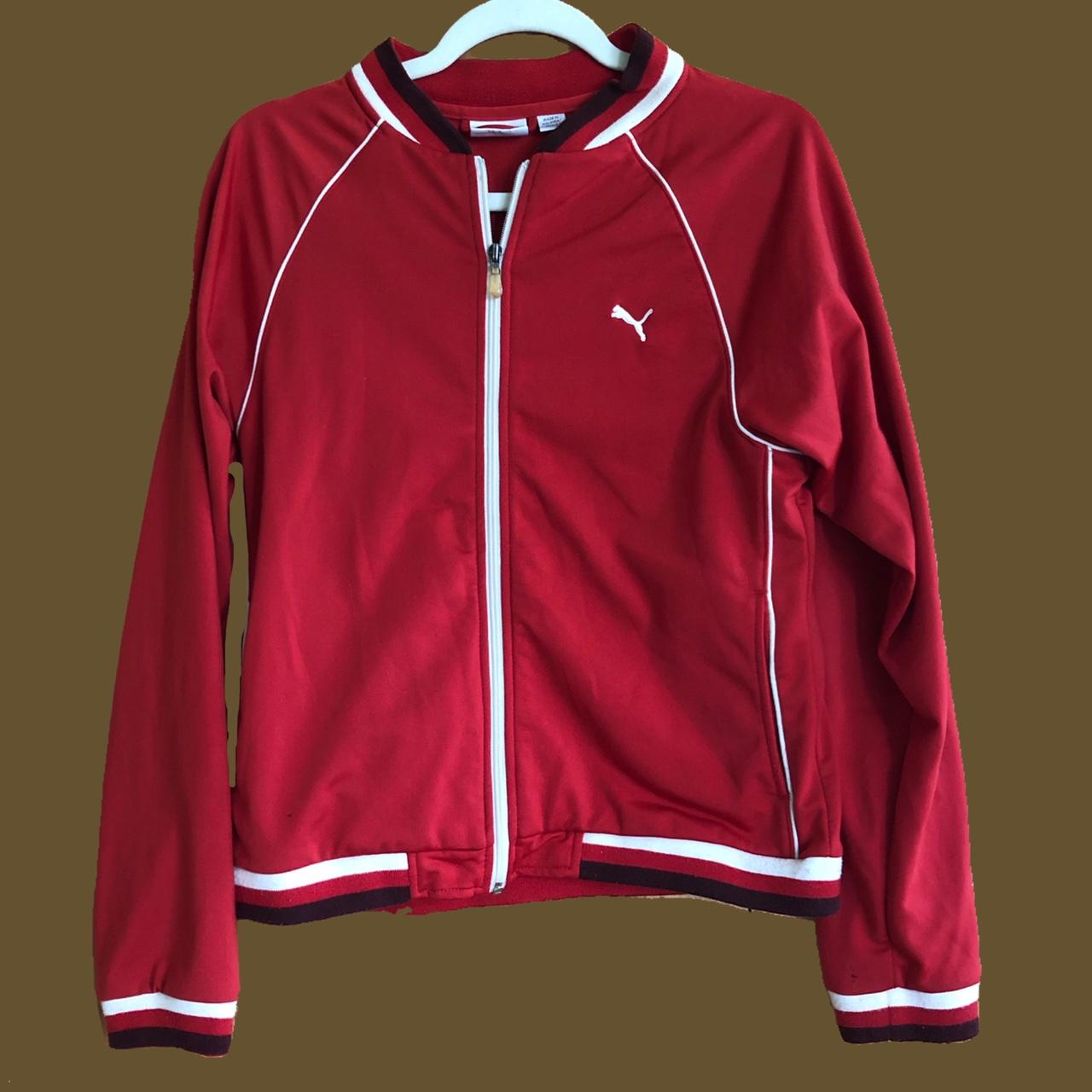Red Puma Track Jacket‼️ Size XL boys, modeled on size... - Depop