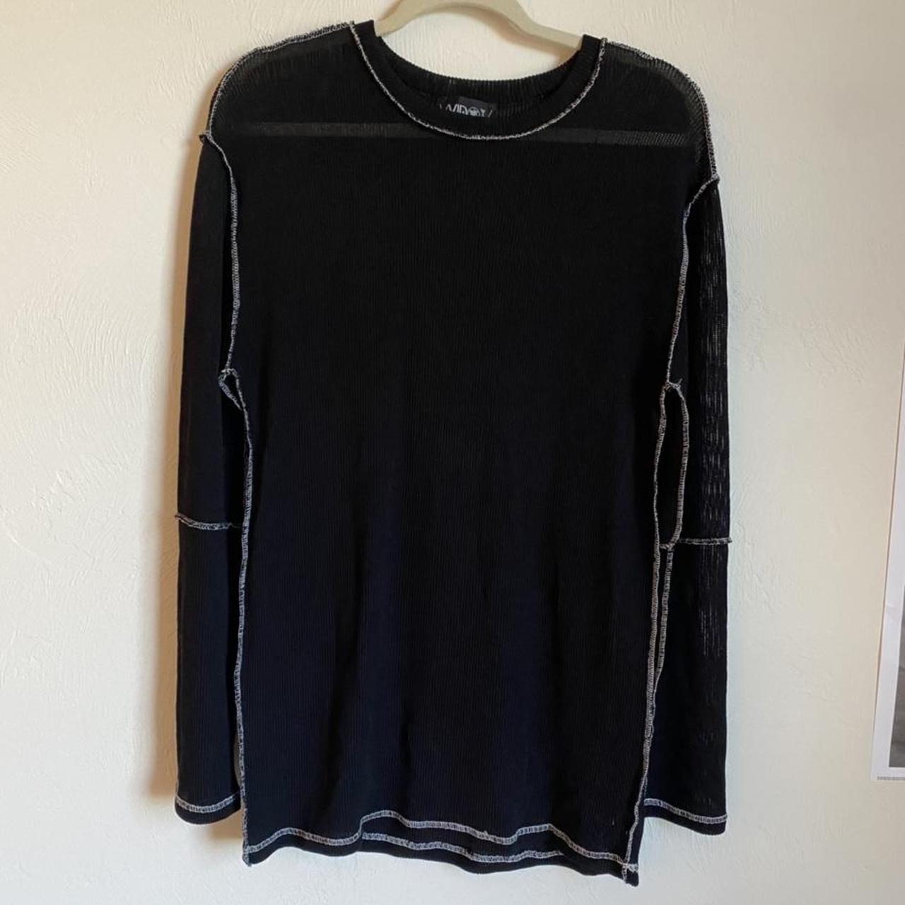 Super sick black knit top with wing graphics on the... - Depop